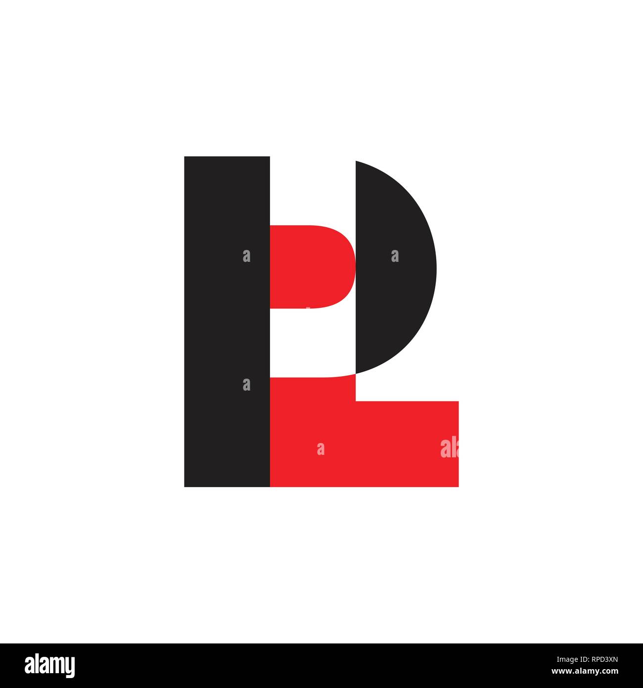 letters pl colorful design logo vector Stock Vector Image & Art - Alamy