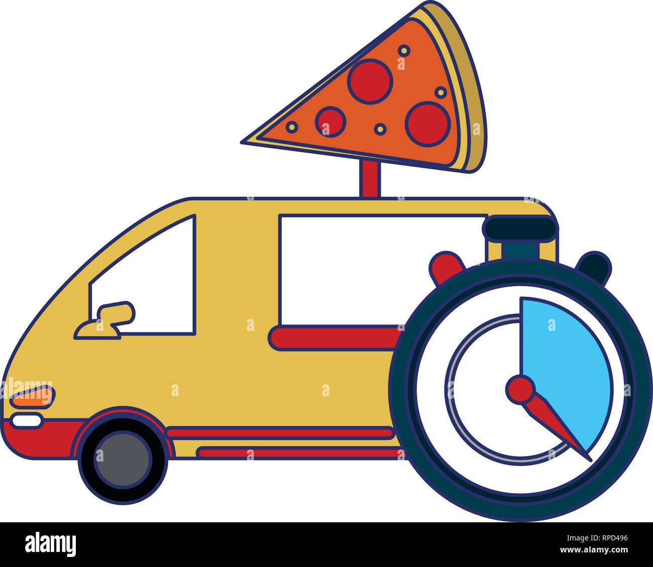 Fast food delivery blue lines Stock Vector Image & Art - Alamy