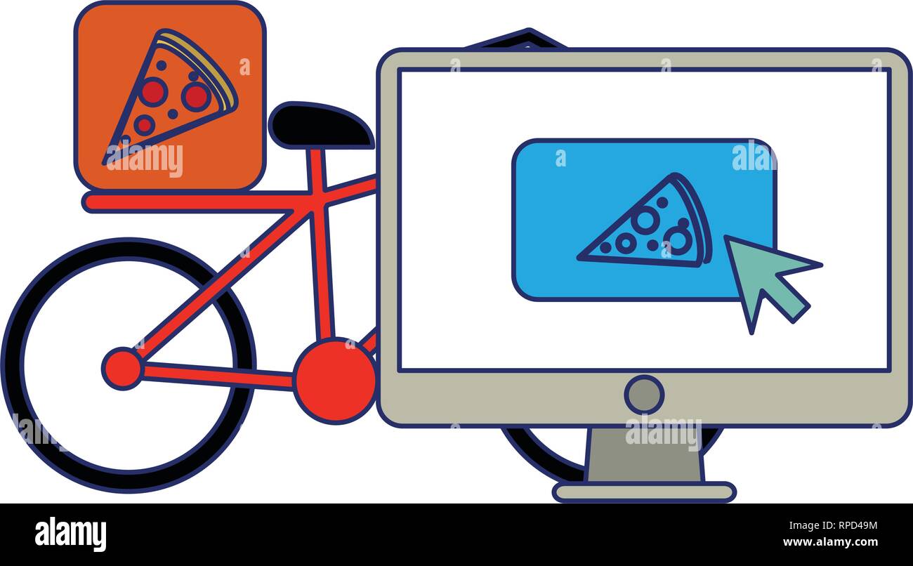 Fast food delivery blue lines Stock Vector Image & Art - Alamy