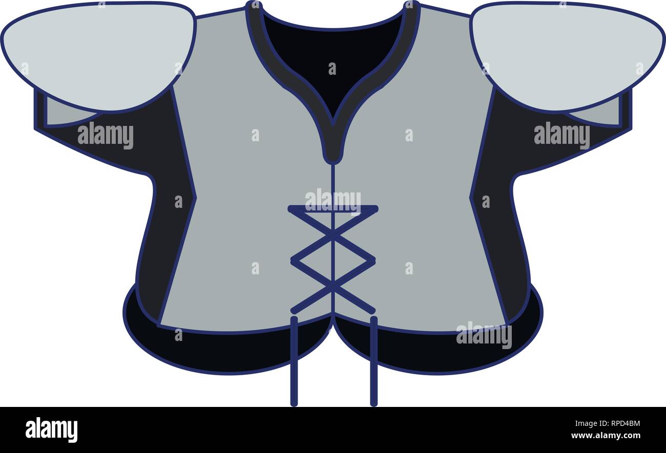 American football armour isolated blue lines Stock Vector Image & Art ...