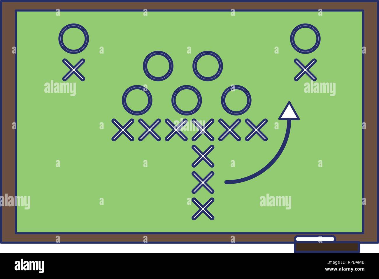 American football strategy on blackboard blue lines Stock Vector Image ...