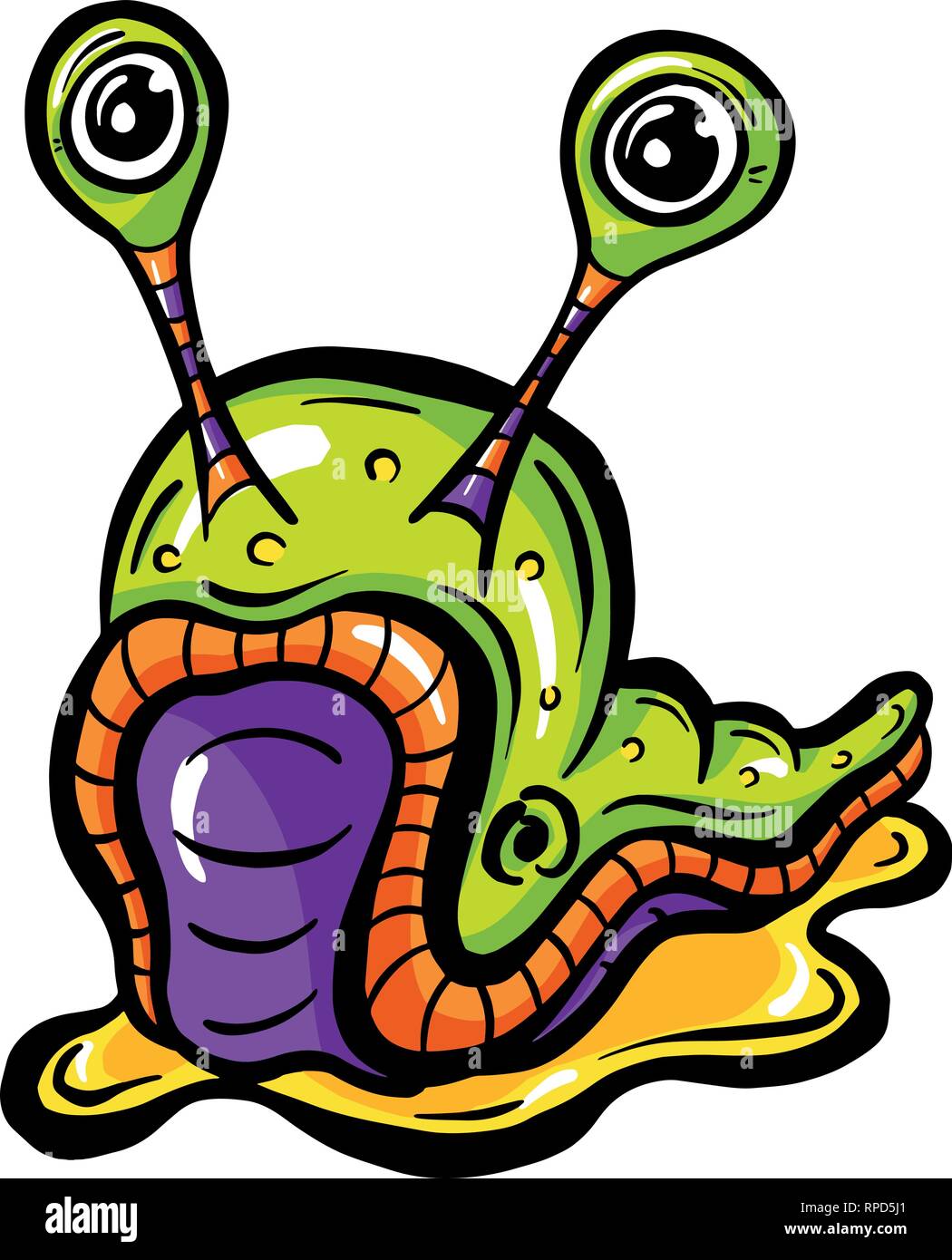 Cute Cartoon Slug Vector Illustration Stock Vector Image & Art - Alamy