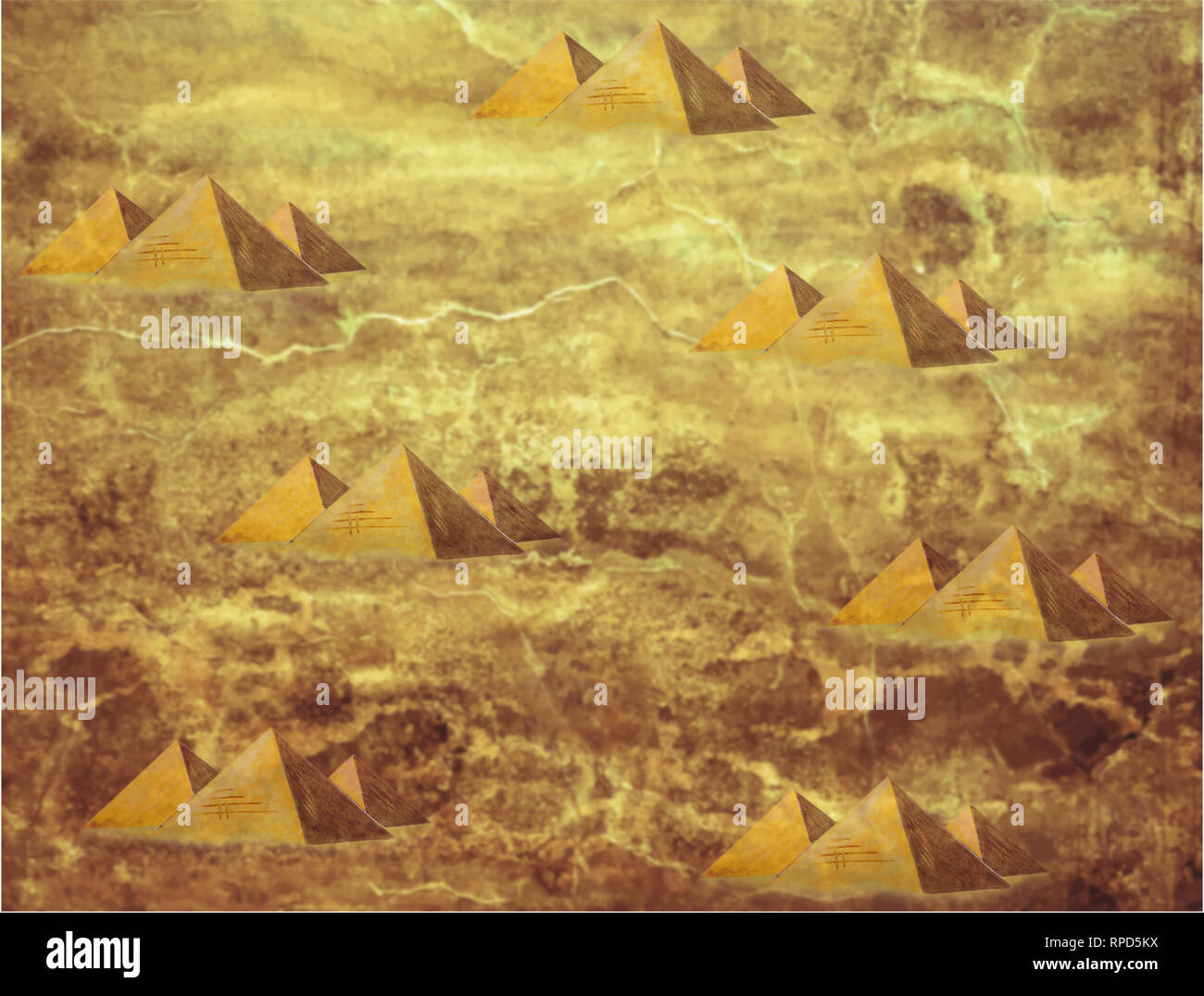 The illustration shows a background, a pattern with the Egyptian ...