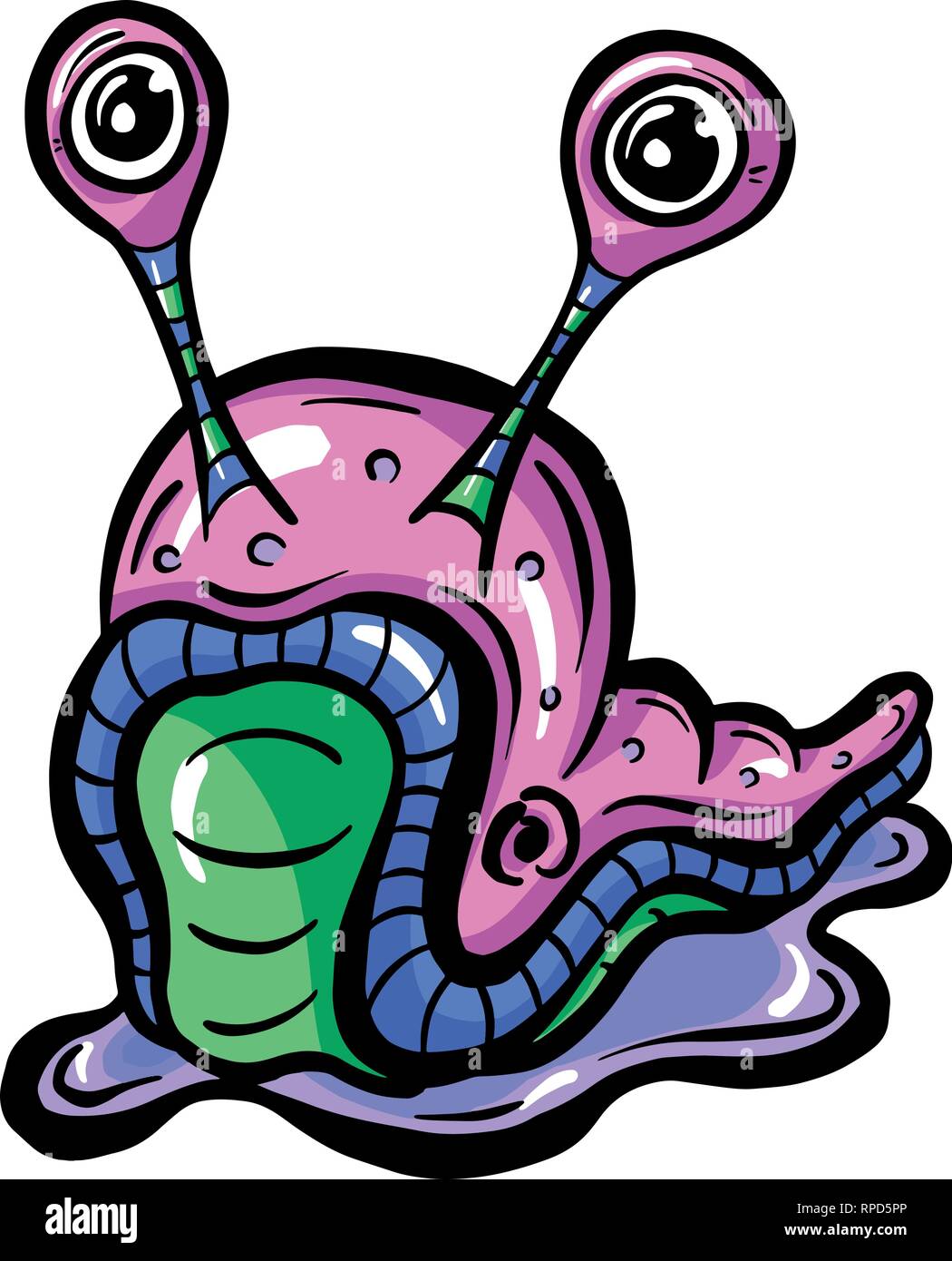 Cute Cartoon Slug Vector Illustration Stock Vector Image & Art - Alamy