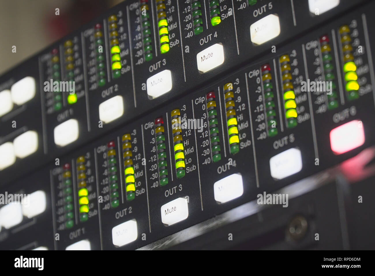 The volume indicator on amplifier panel Stock Photo - Alamy