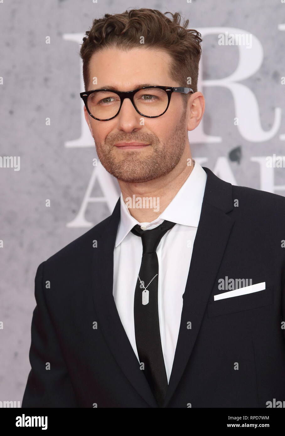 Matthew Morrison seen on the red carpet during The BRIT Awards 2019 at ...