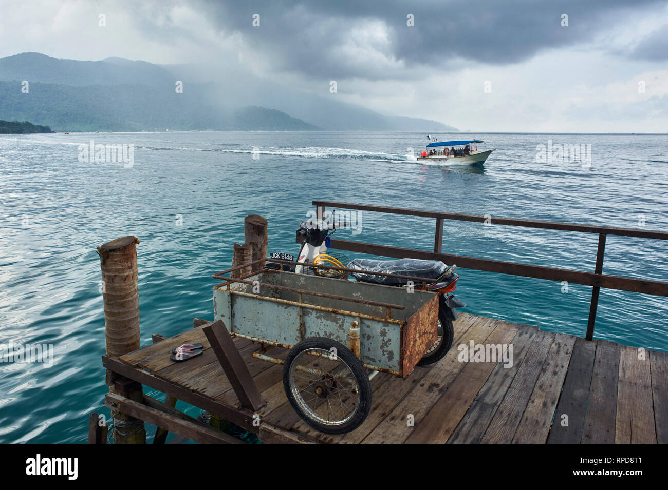 jetty of the Panuba Inn Resort in Tioman island, Malaysia Stock Photo ...