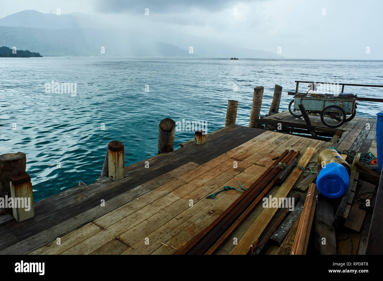 jetty of the Panuba Inn Resort in Tioman island, Malaysia Stock Photo ...