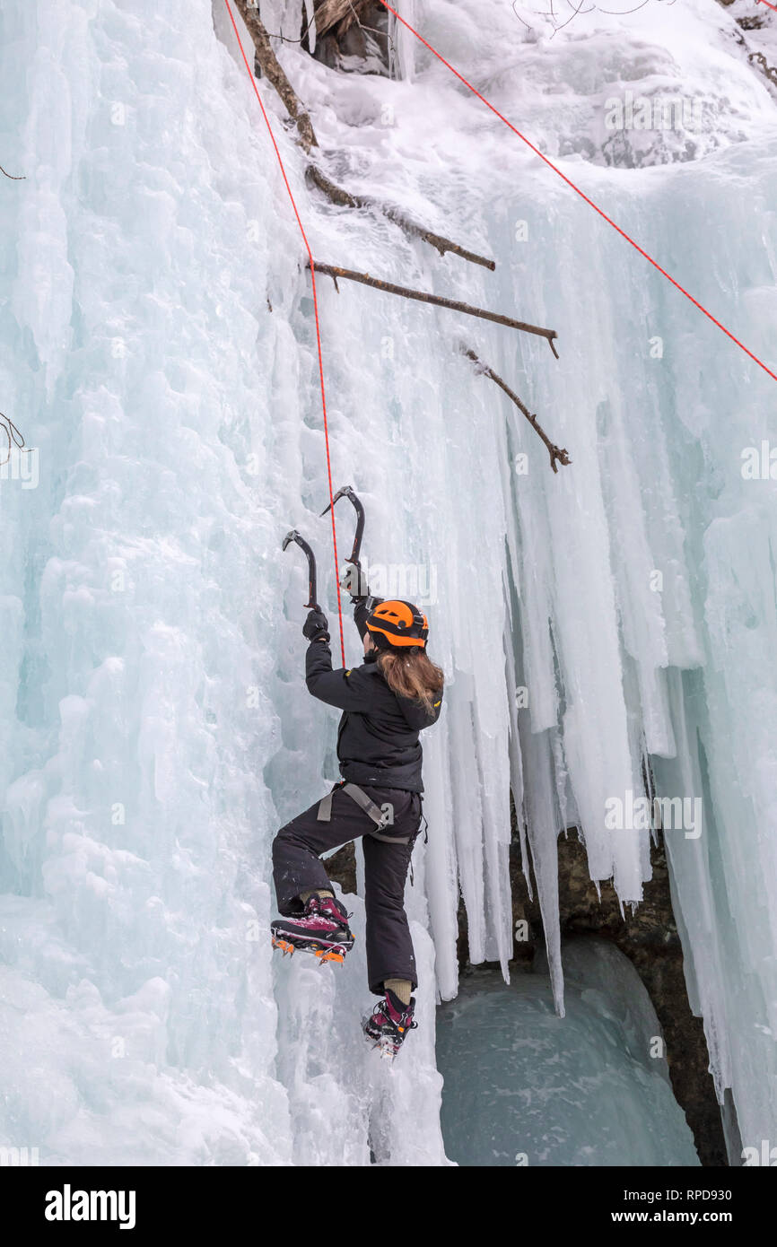 Munising, Michigan - Participants in the annual Michigan Ice Fest climb ...