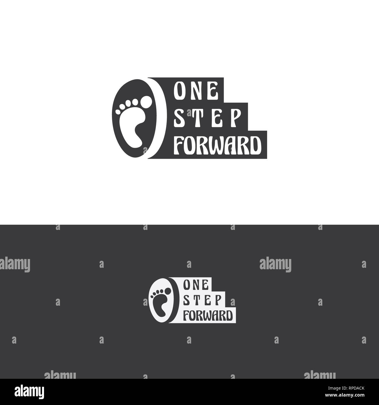 vector illustration one step forward logo design Stock Photo - Alamy