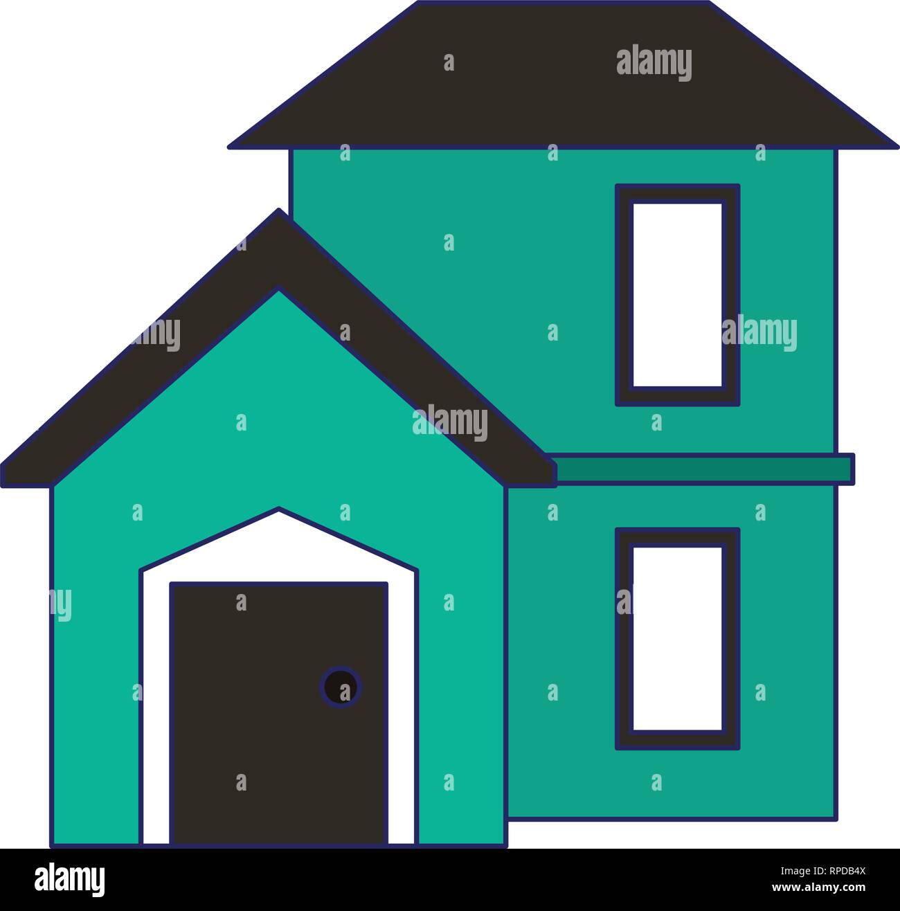 Real estate house building blue lines Stock Vector Image & Art - Alamy
