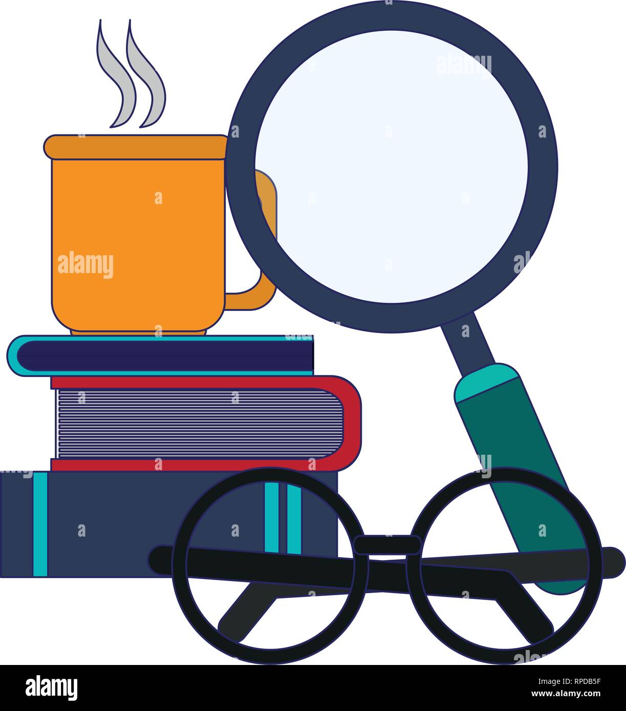 education and learning elements blue lines Stock Vector Image & Art - Alamy