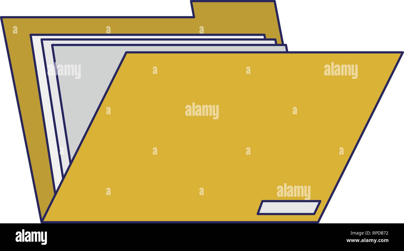 Folder open file symbol blue lines Stock Vector Image & Art - Alamy