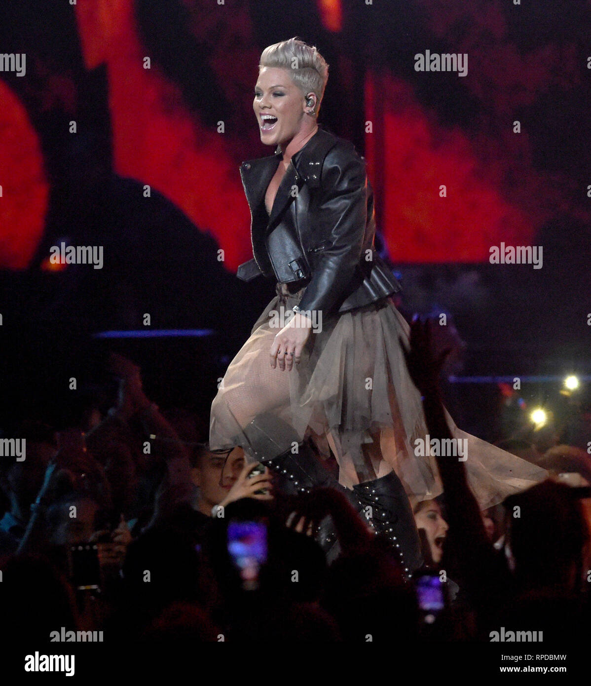 Alecia moore pink hair hi-res stock photography and images - Alamy