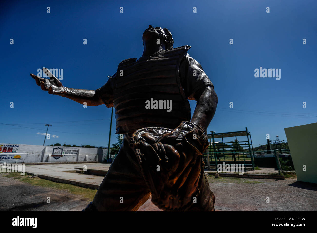 Statue of the player who was legendary receiver Naranjero, Sergio ...