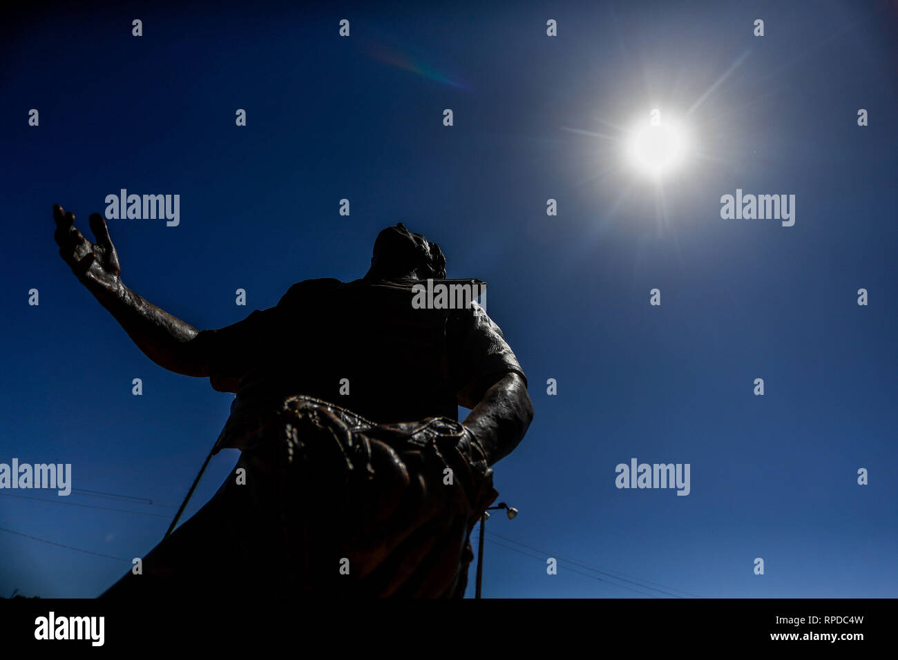 Statue of the player who was legendary receiver Naranjero, Sergio ...
