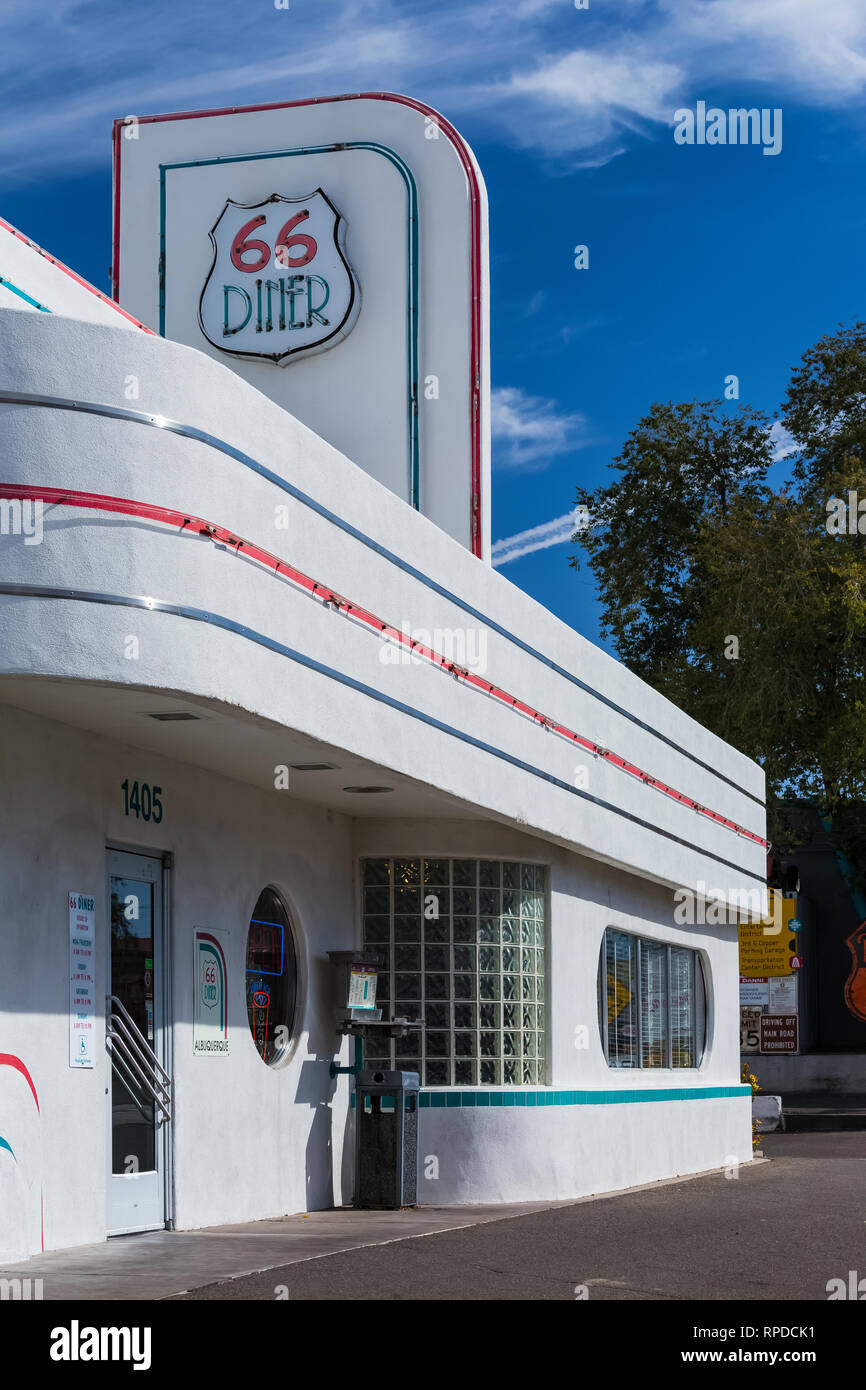 66 Diner, a nostalgic restaurant along Historic Route 66 in Albuquerque ...