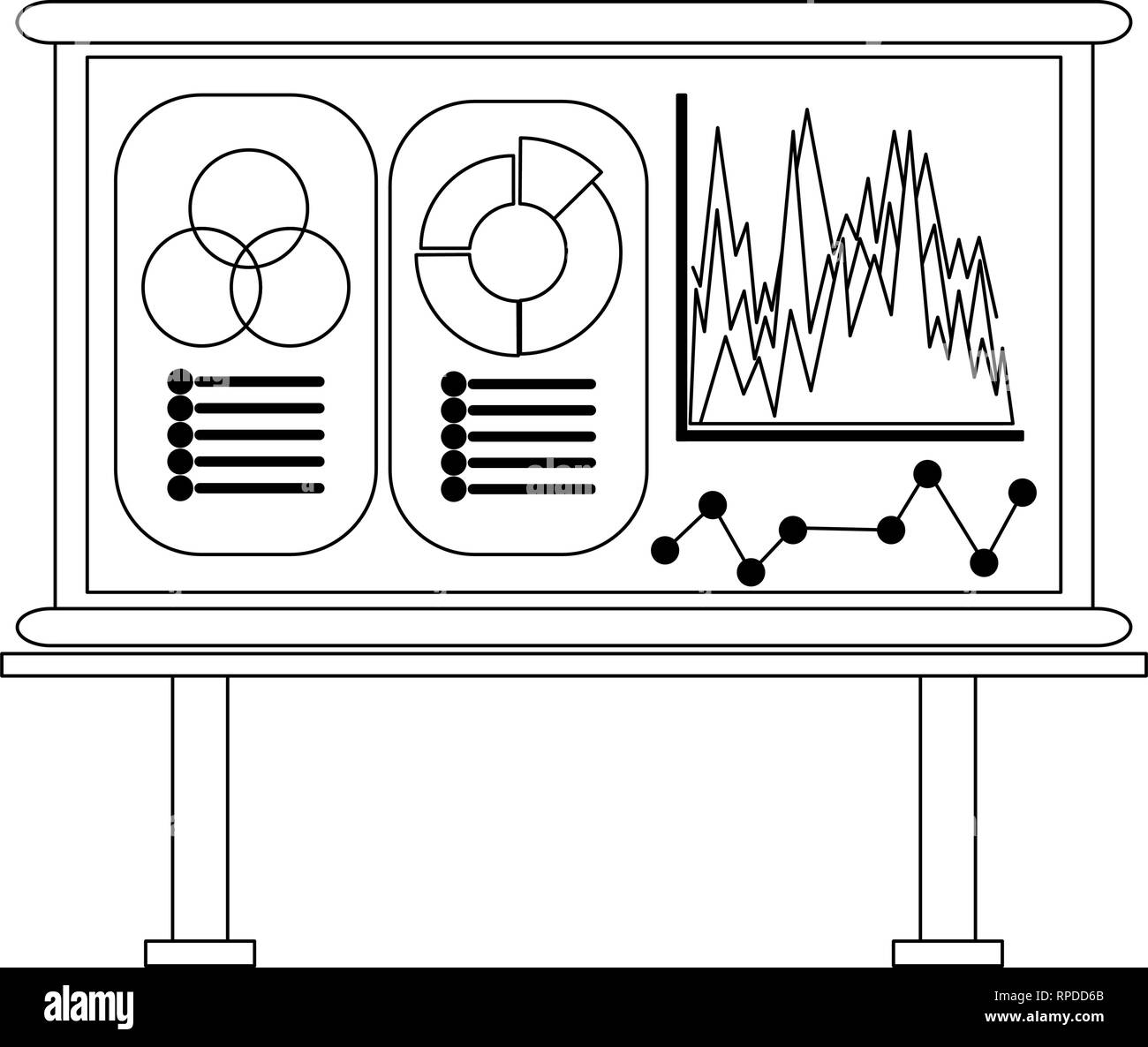statistics graph on whiteboard black and white Stock Vector Image & Art ...