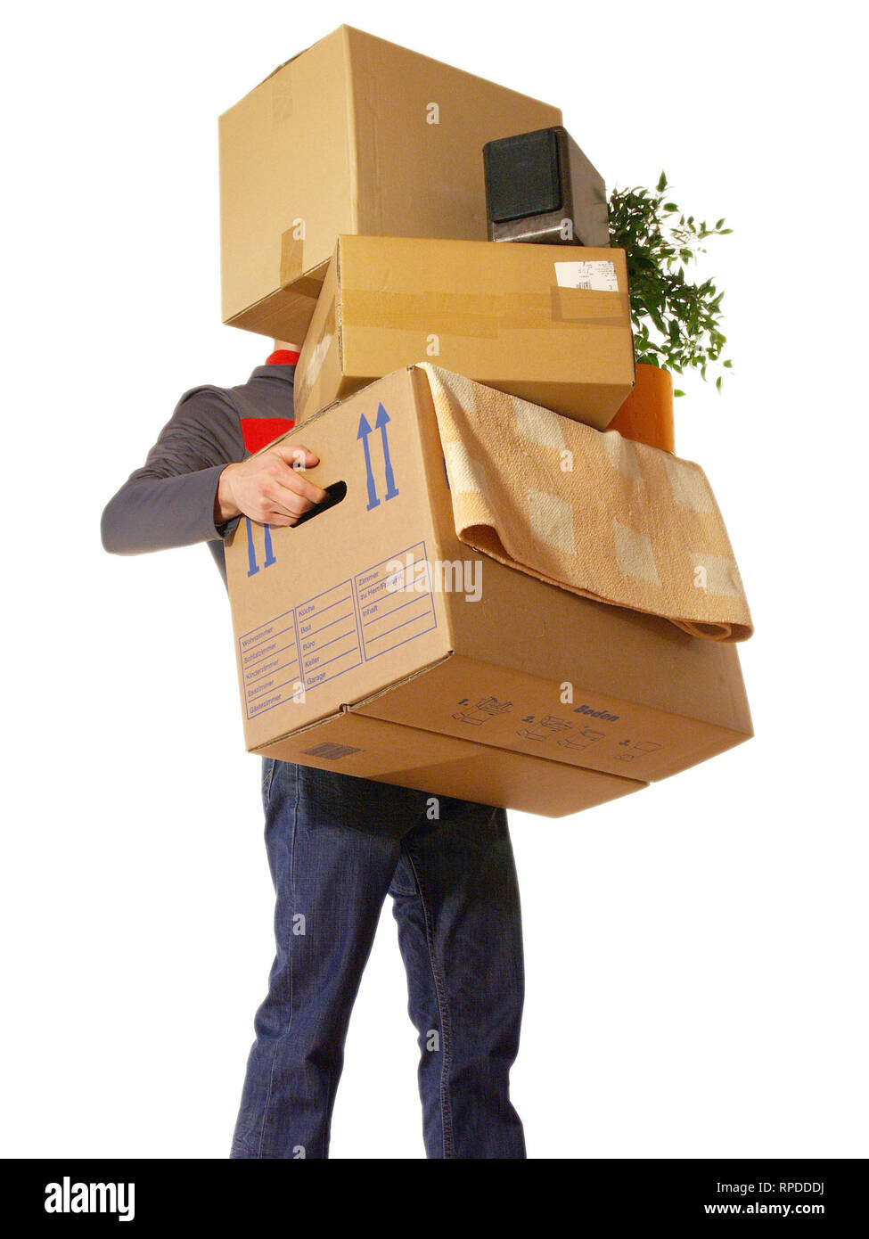 Delivery man box truck house hi-res stock photography and images - Alamy