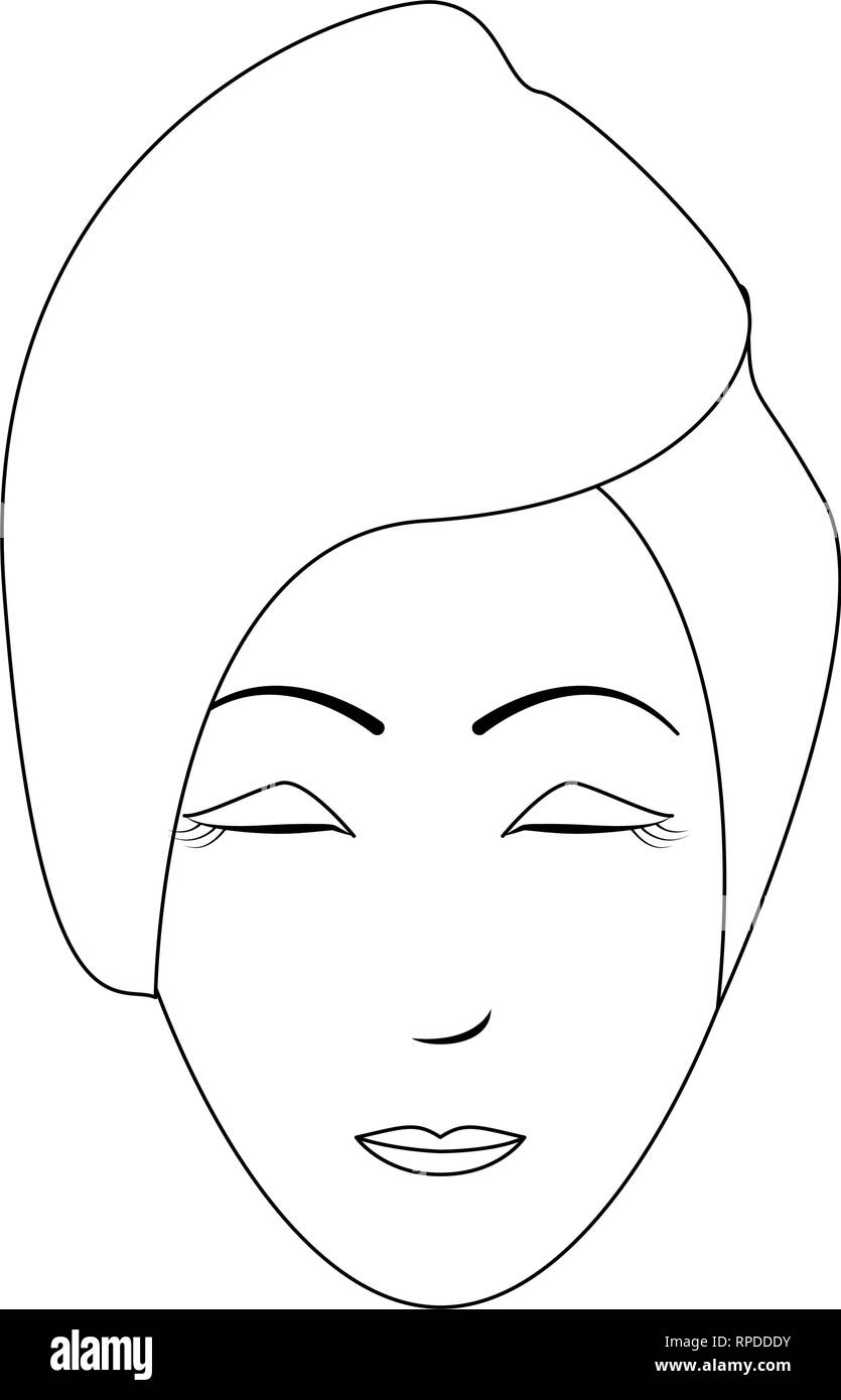 Serene face design Black and White Stock Photos & Images - Alamy