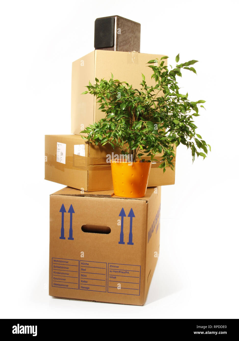 Delivery moving concept man Cut Out Stock Images & Pictures - Alamy