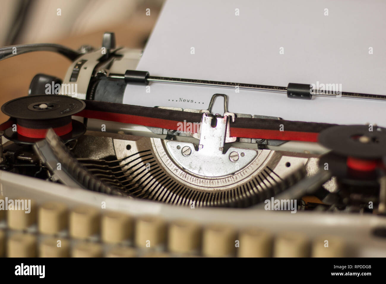 Old fashioned vintage typewriter: closeup picture Stock Photo - Alamy