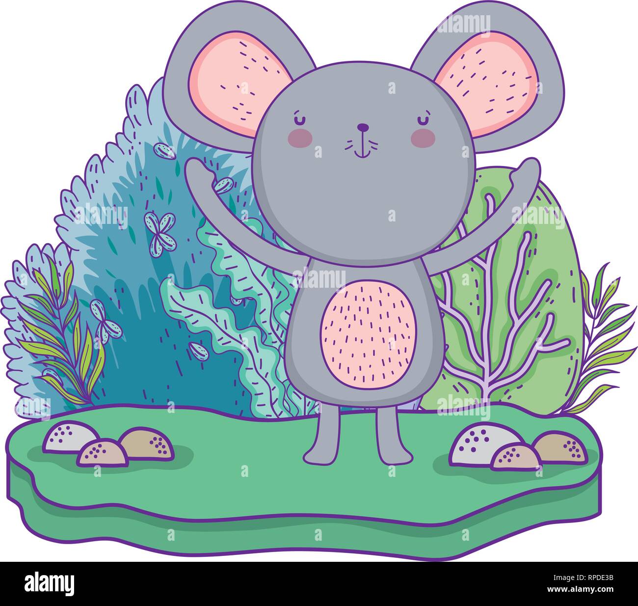 little mouse in the landscape Stock Vector Image & Art - Alamy