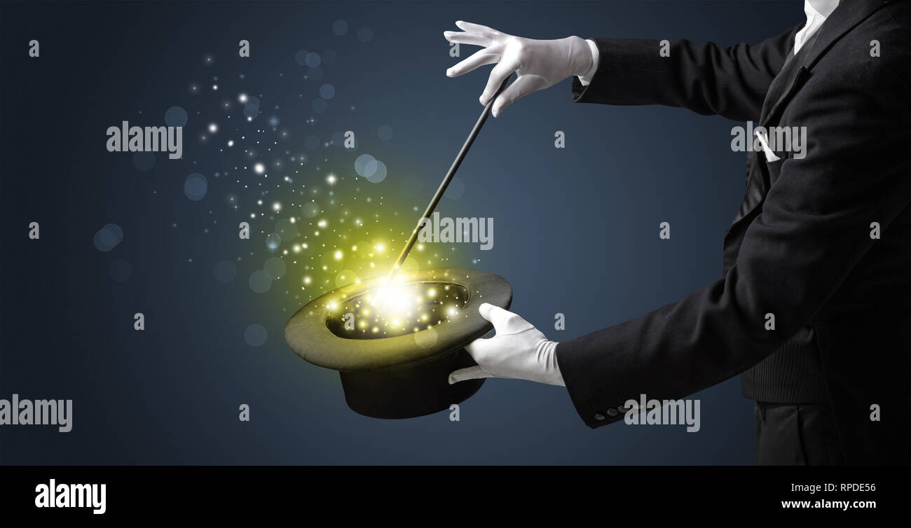 White glove hand conjuring something mysterious Stock Photo - Alamy