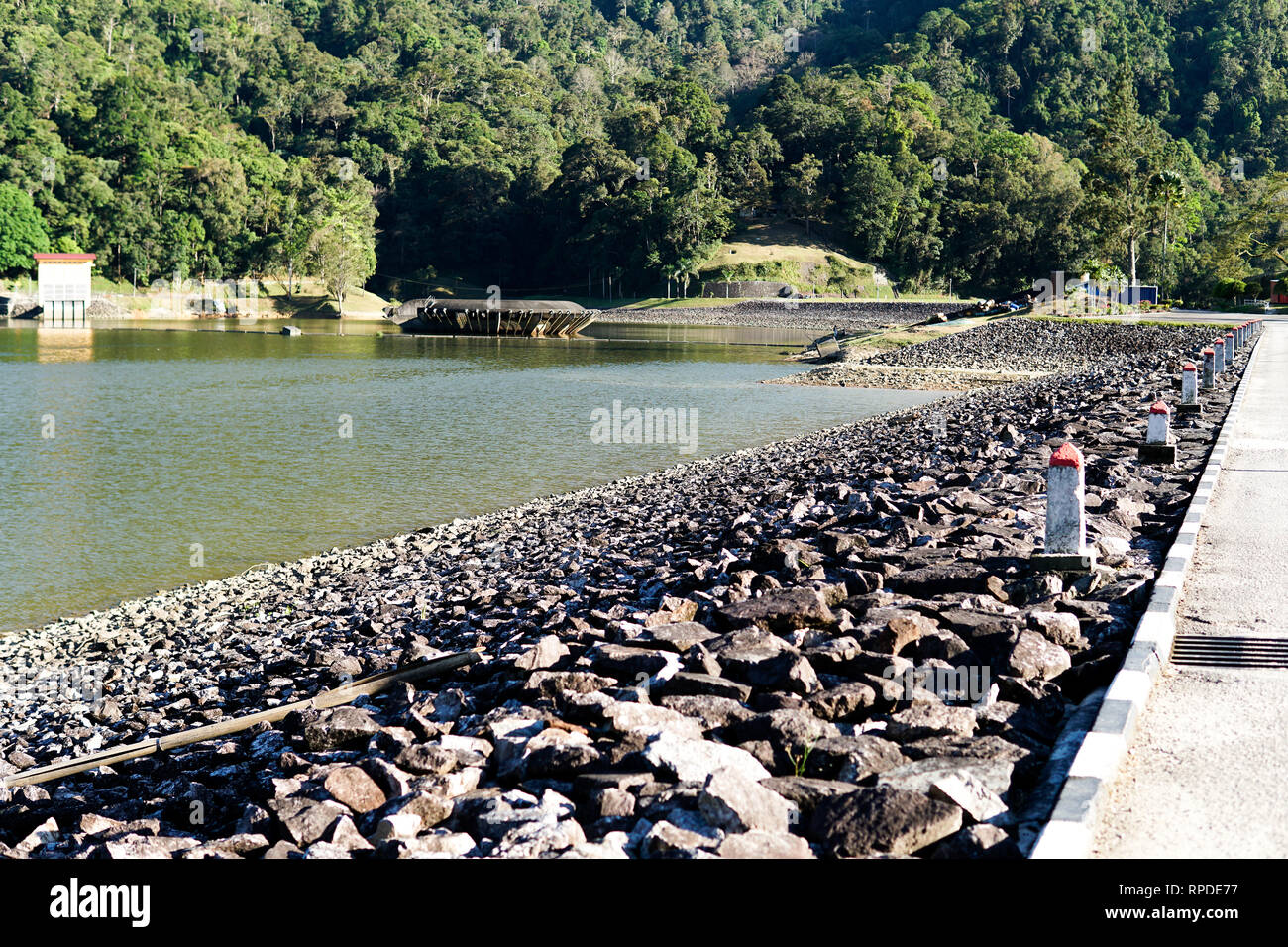 Lake dam water reservoir for hydroelectric power generation - Image ...