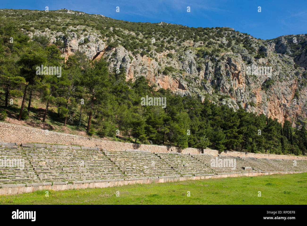 The stadium, Ruins of ancient Delphi, Greece Stock Photo - Alamy