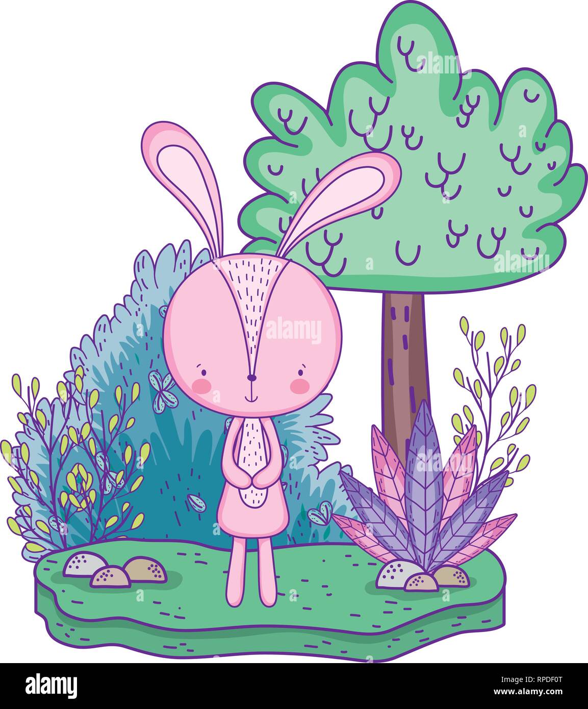 little rabbit in the landscape Stock Vector Image & Art - Alamy