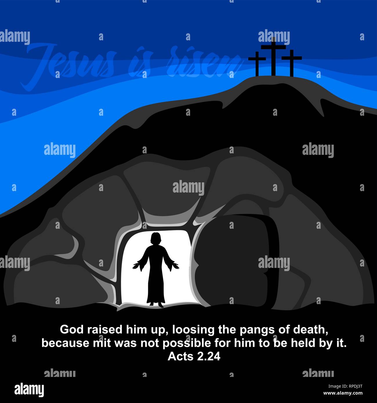 Easter illustration. Jesus Christ is risen Stock Vector Image & Art - Alamy