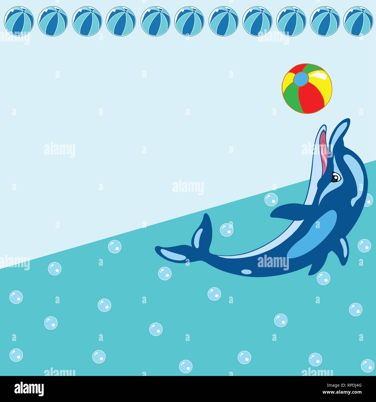 Dolphin underwater on blue ocean Stock Vector Images - Alamy