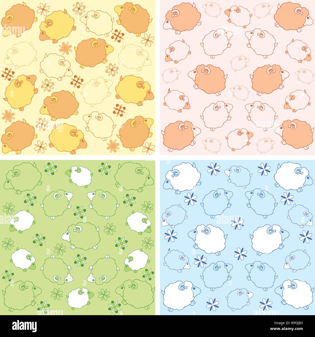 The illustration shows two patterns with lambs. Variants in a different ...