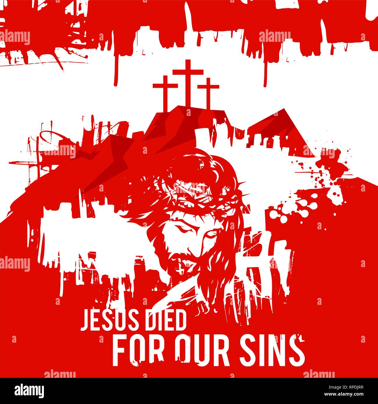 Jesus christ died for our sins Stock Vector Images - Alamy