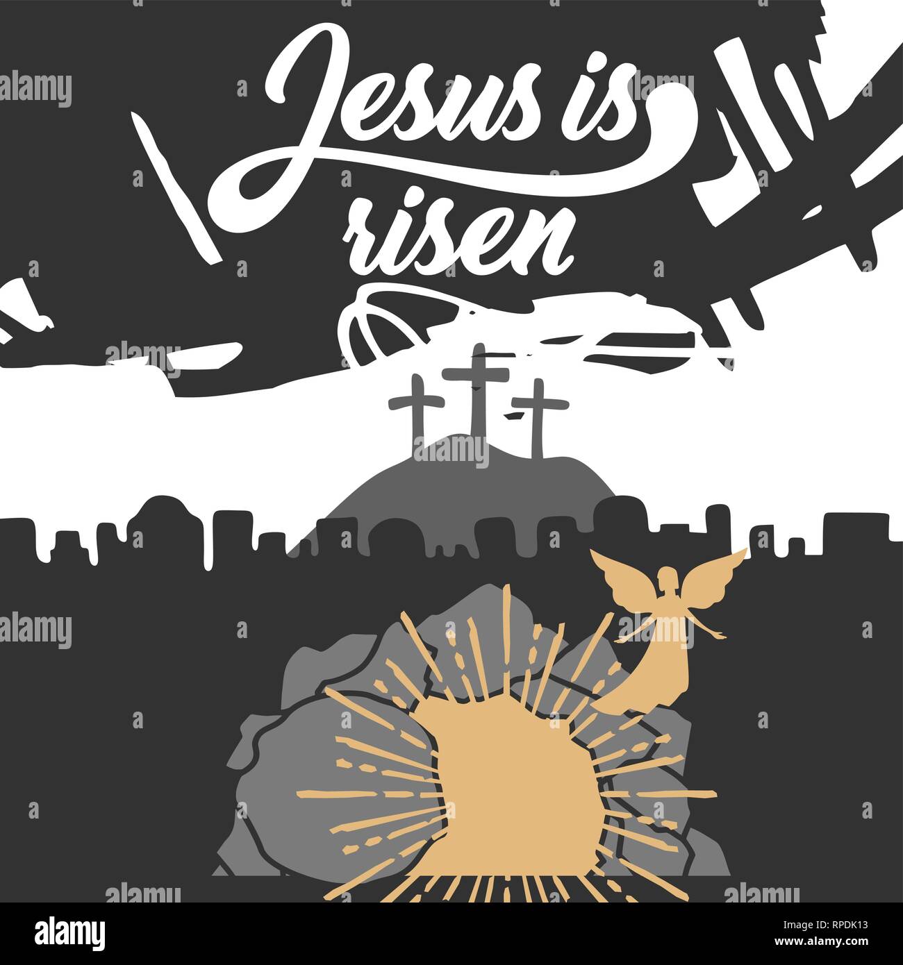 Easter illustration. Jesus Christ is risen Stock Vector Image & Art - Alamy