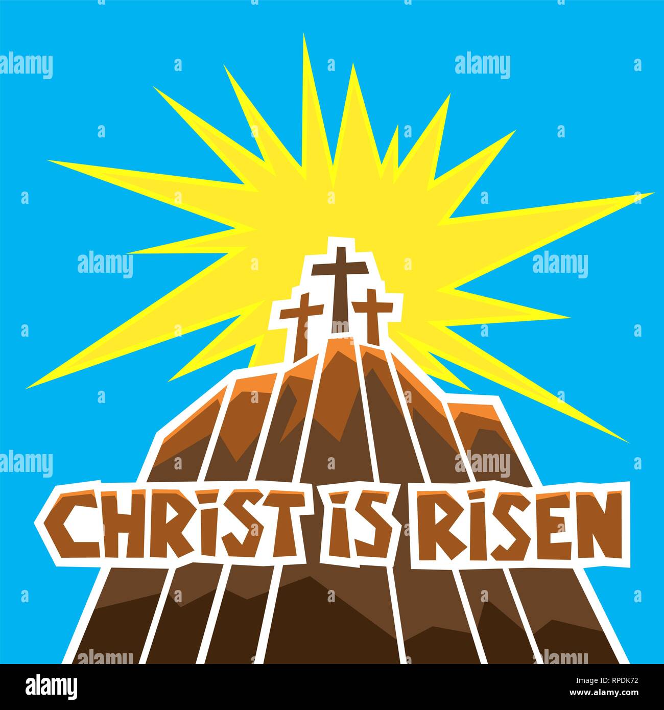 Easter illustration. Three crosses on Calvary Stock Vector Image & Art ...