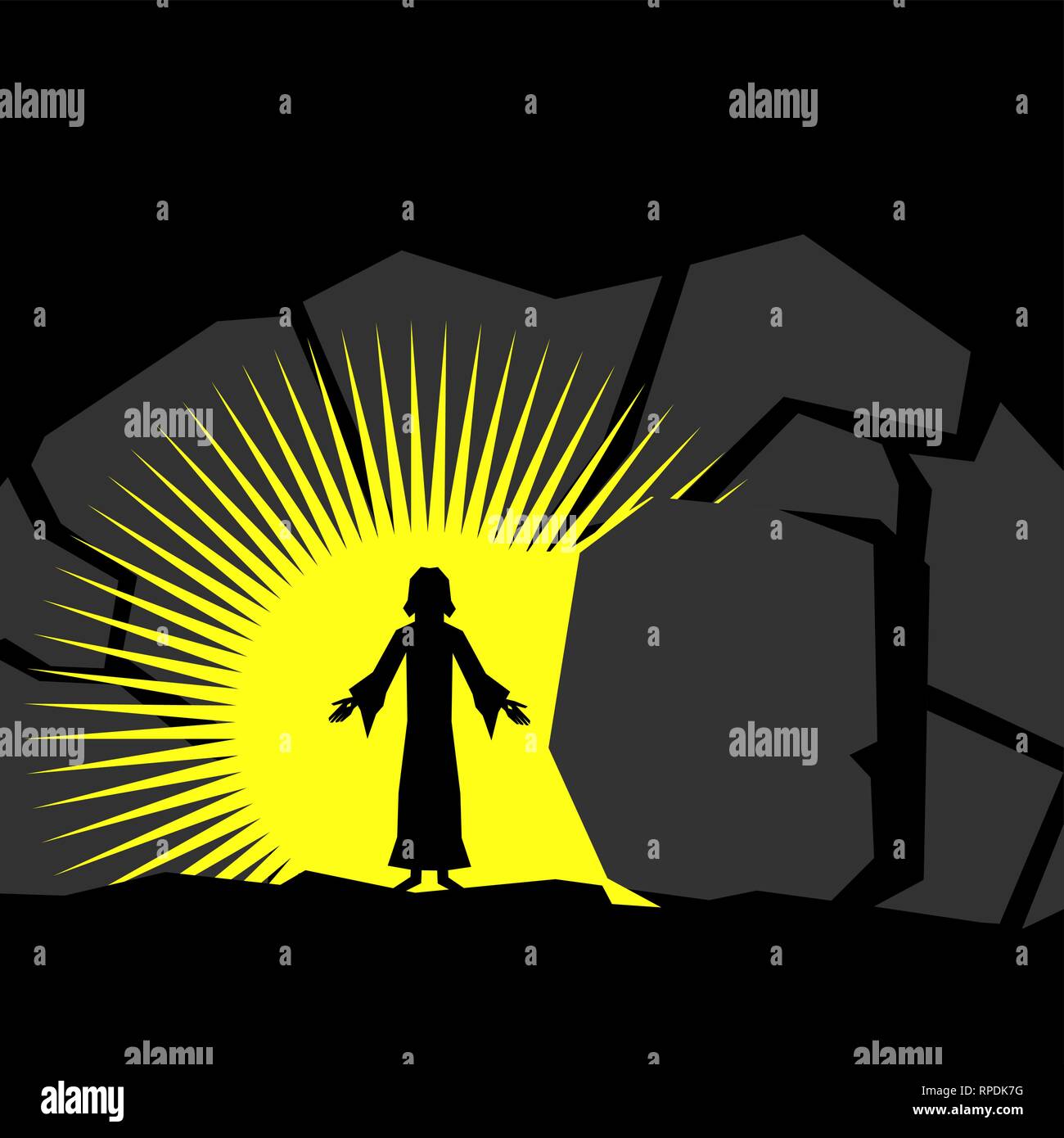 The night after the crucifixion of Jesus Christ at Calvary. Easter ...