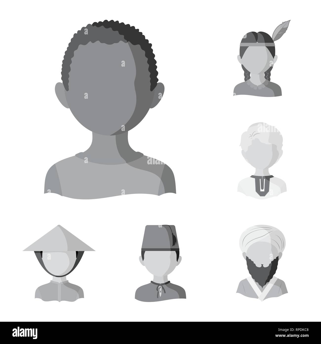 Vector illustration of person and culture icon. Collection of person ...