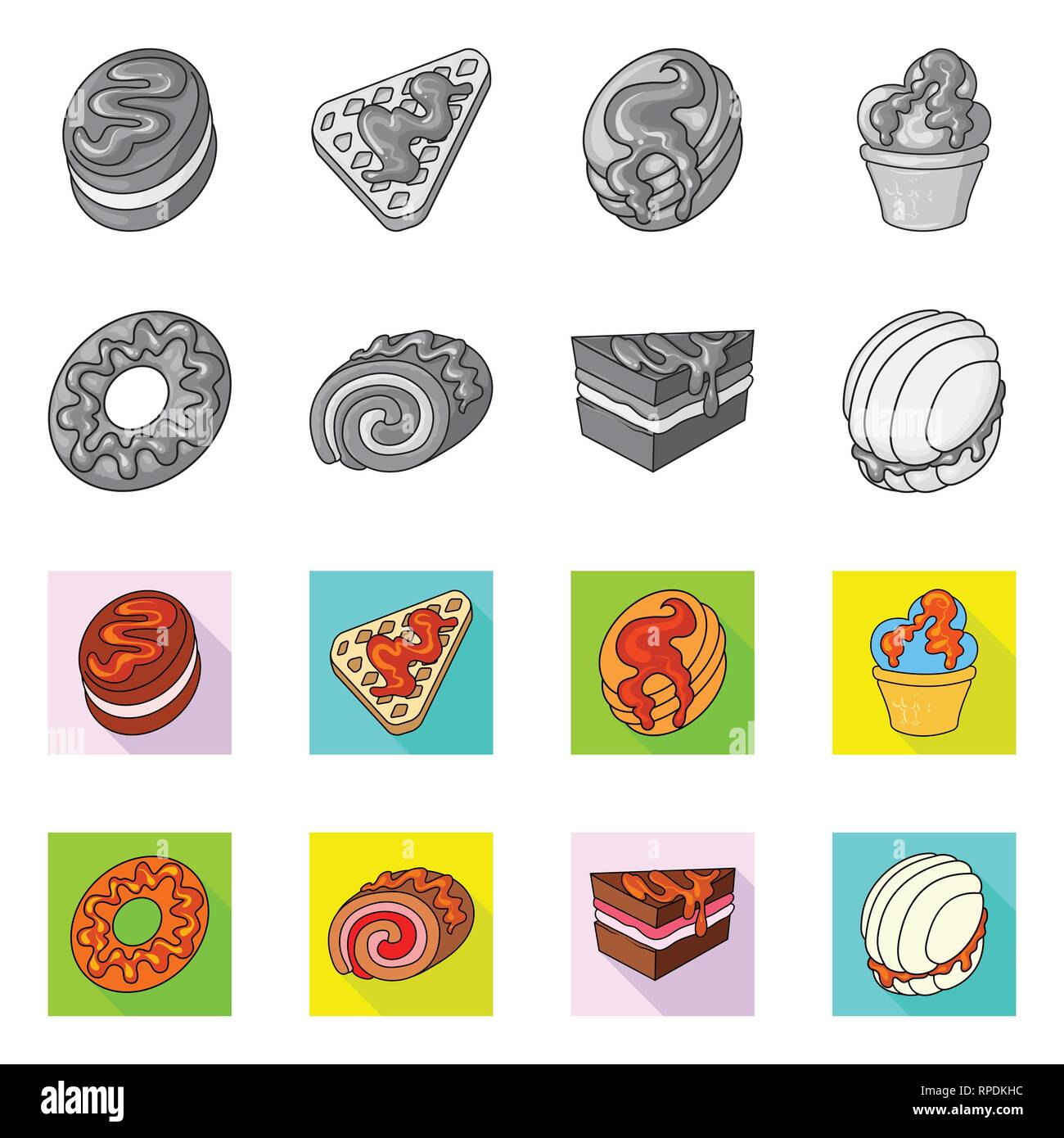 Vector illustration of confectionery and culinary icon. Collection of ...