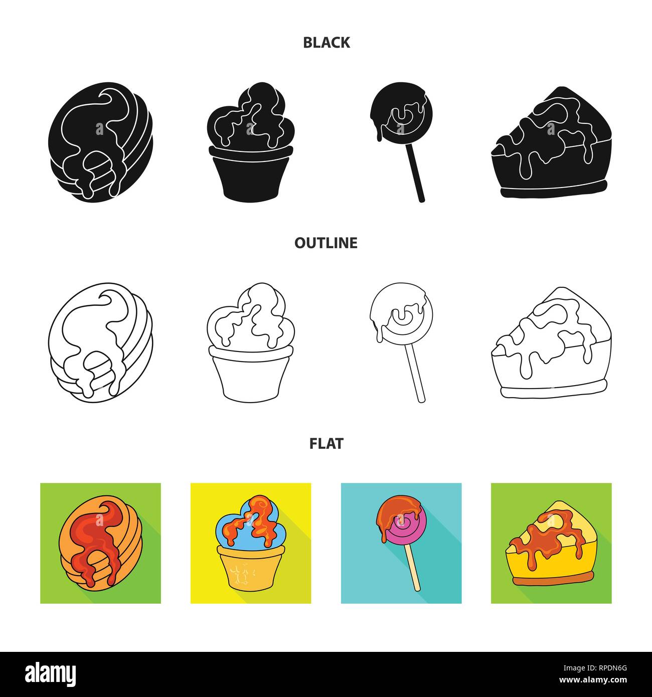 Vector illustration of confectionery and culinary sign. Set of ...