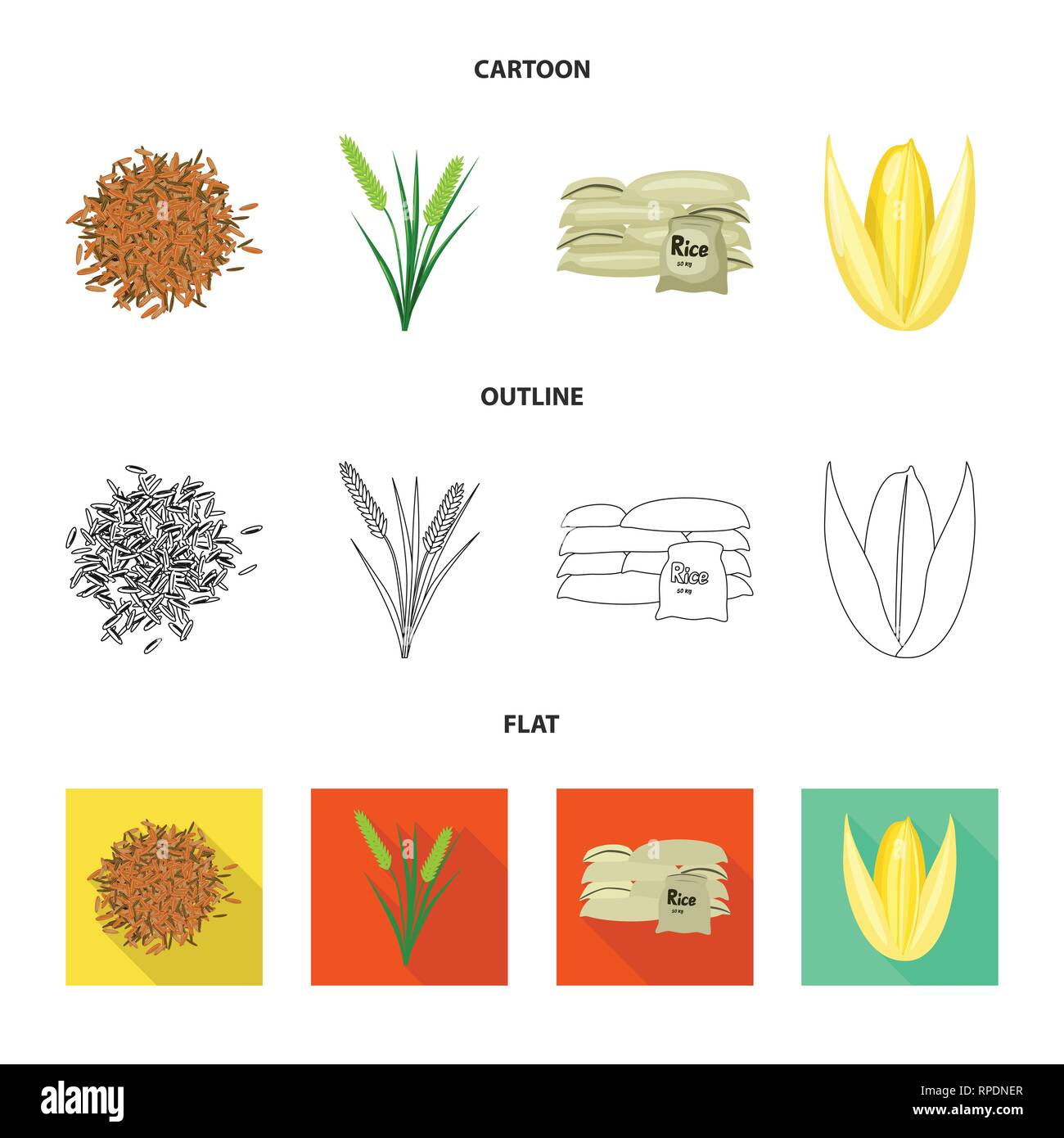 Panicle rice plant Stock Vector Images - Alamy