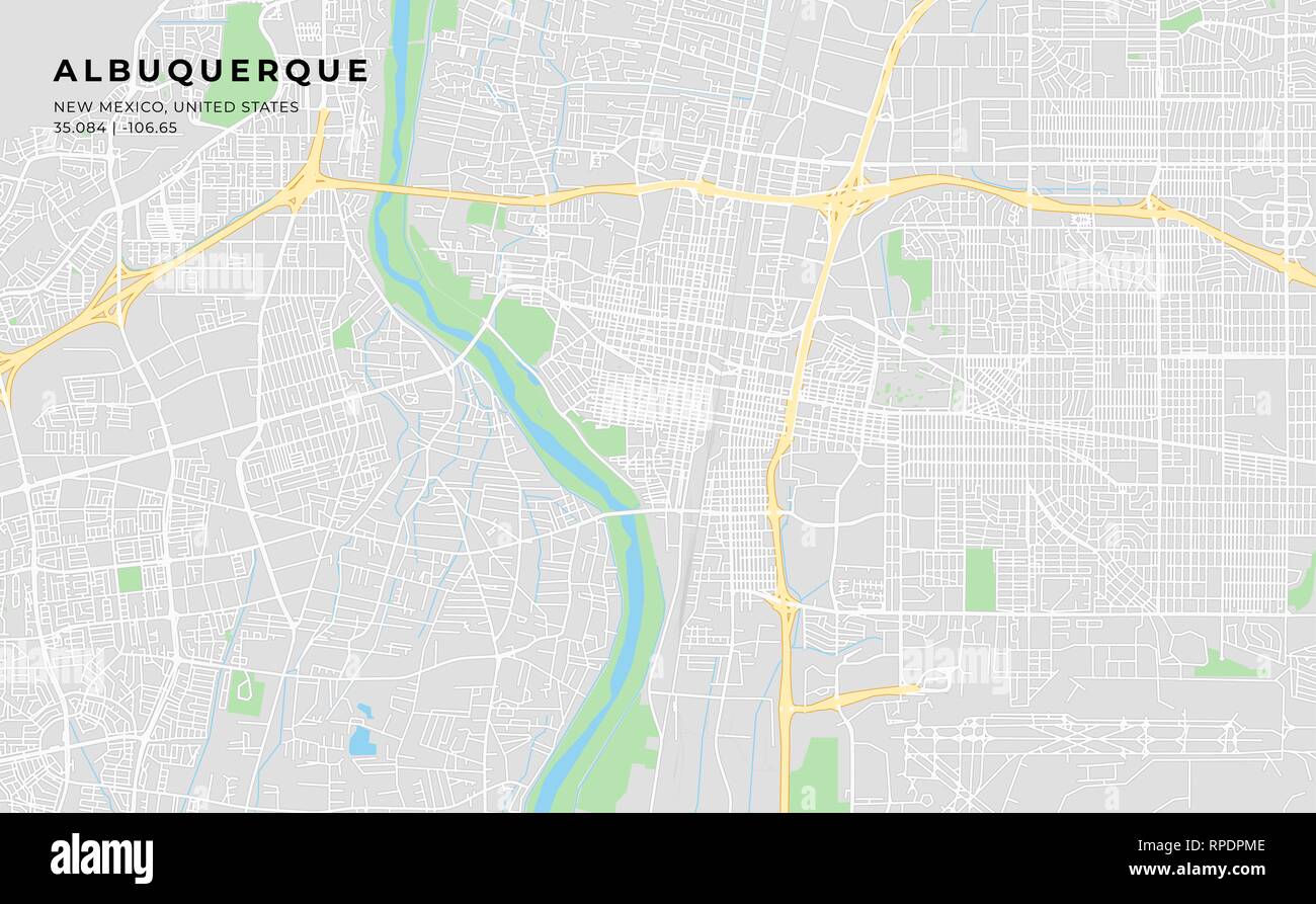 Printable streetmap of Albuquerque including highways, major roads ...