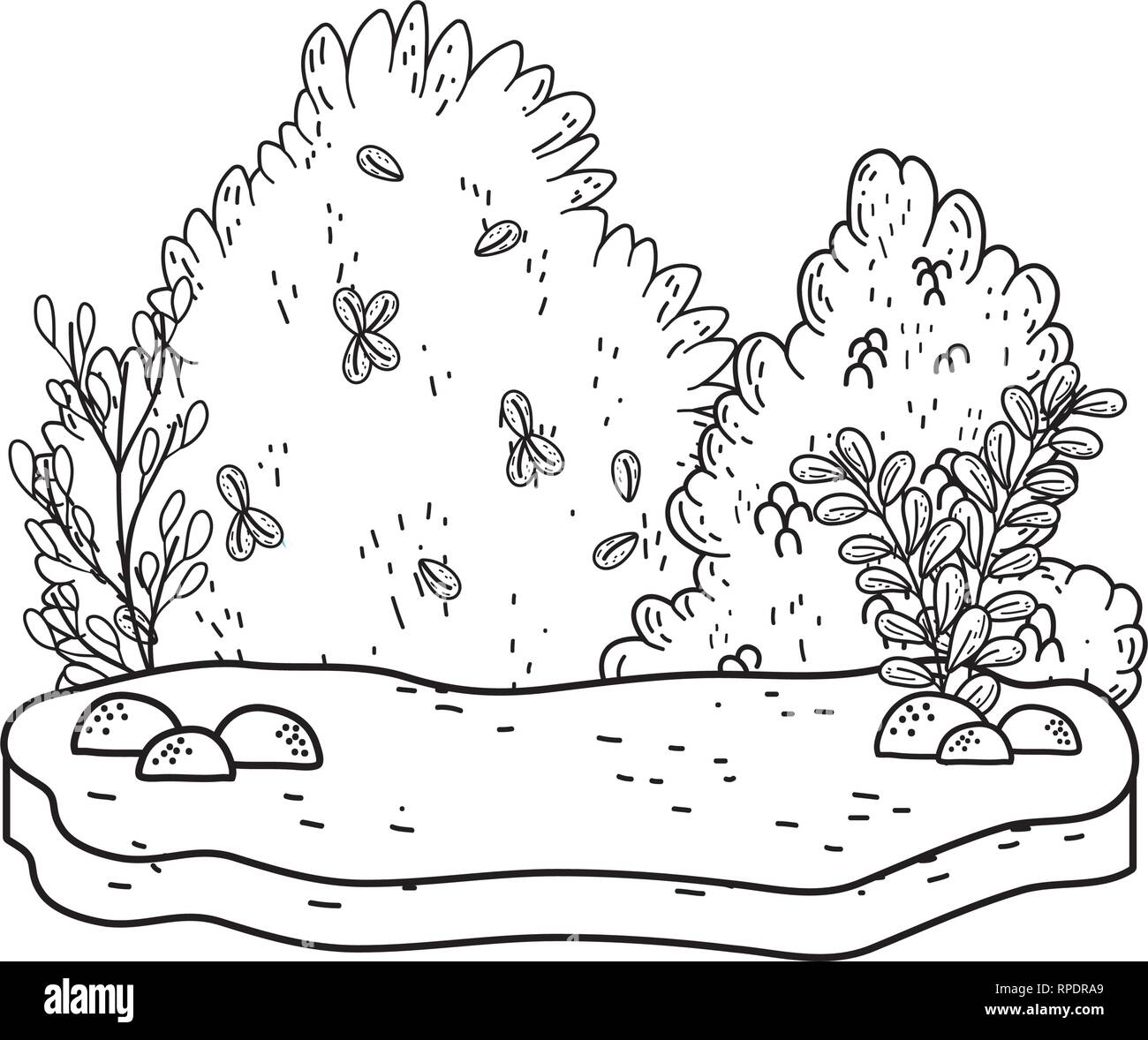 beautiful garden bush landscape scene Stock Vector Image & Art - Alamy