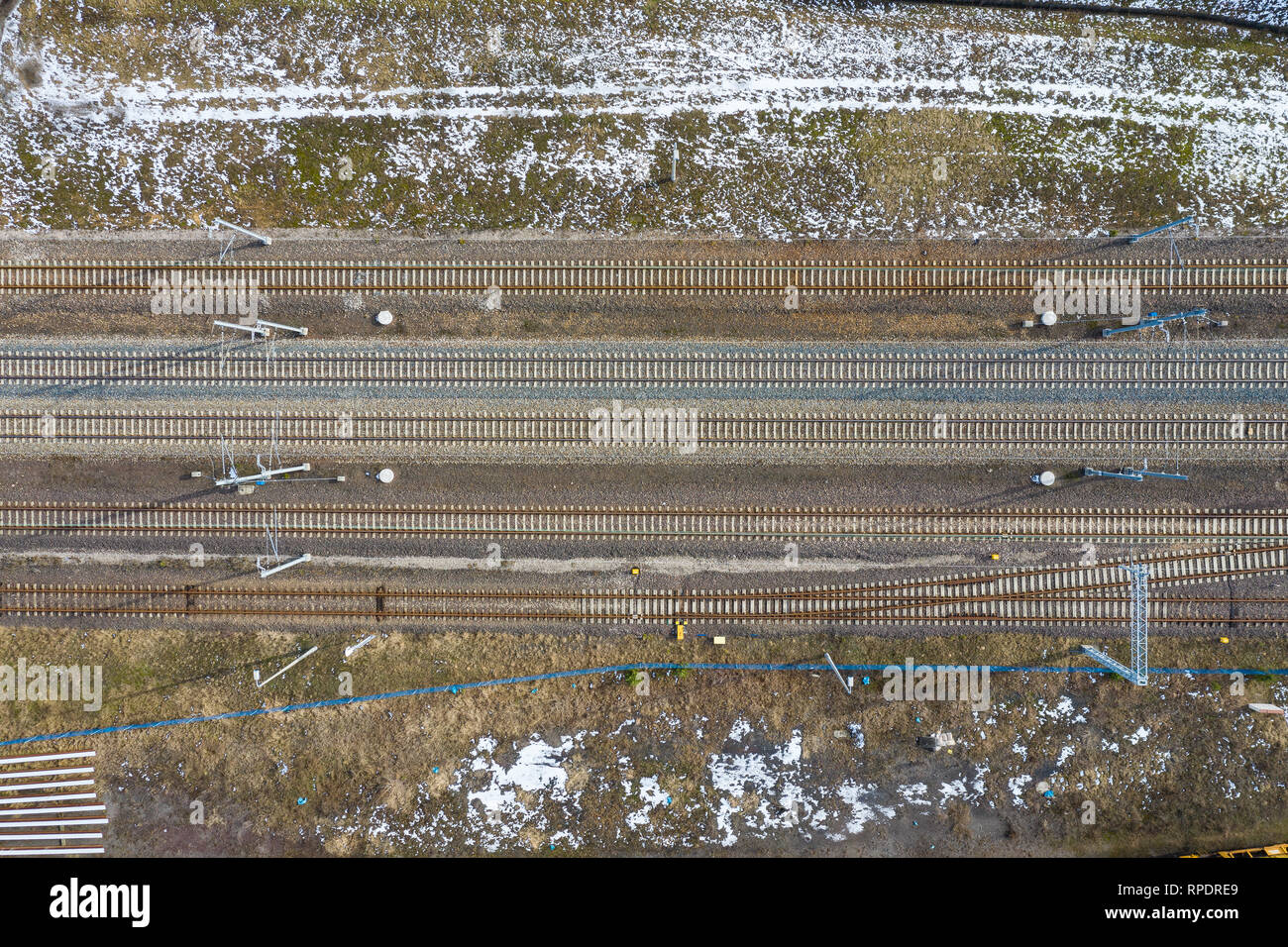 Rail tracks snow aerial hi-res stock photography and images - Alamy