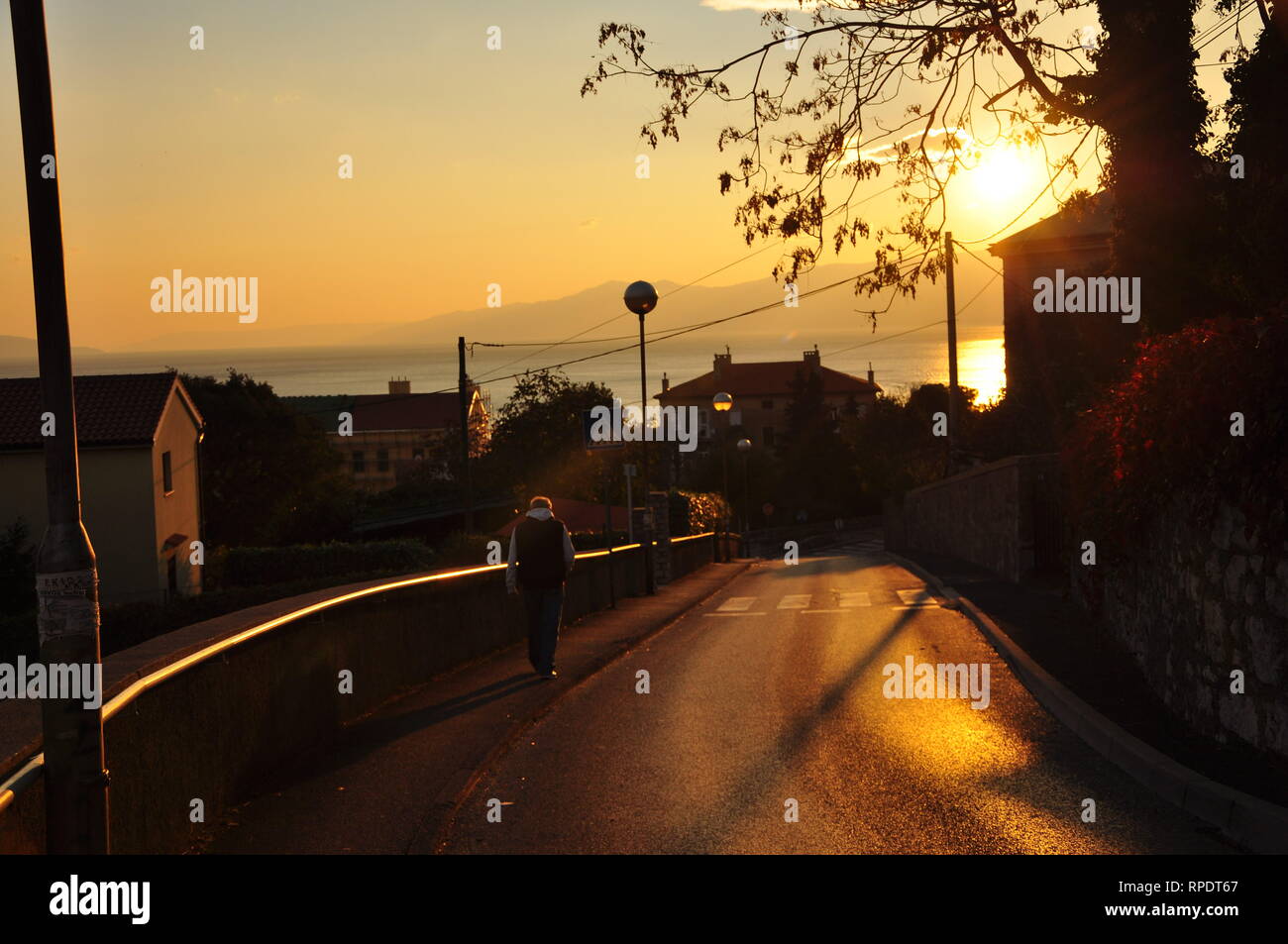 Urban street on golden hour Stock Photo - Alamy