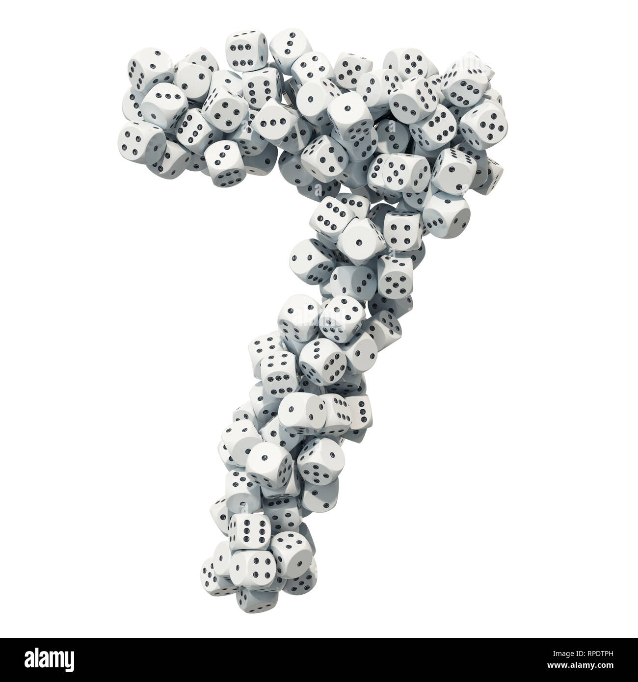 Number 7, from gambling dice. 3D rendering isolated on white background ...
