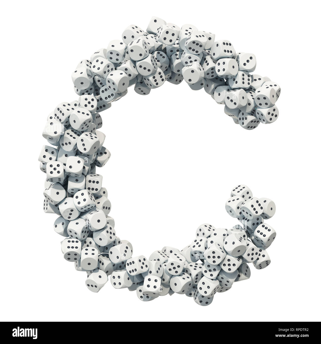 Alphabet letter C, from gambling dice. 3D rendering isolated on white ...