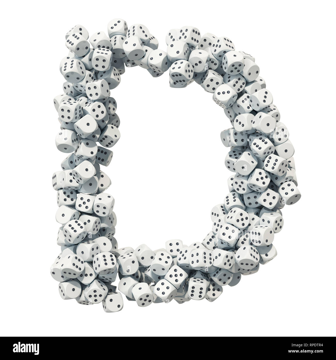 Alphabet letter D, from gambling dice. 3D rendering isolated on white ...