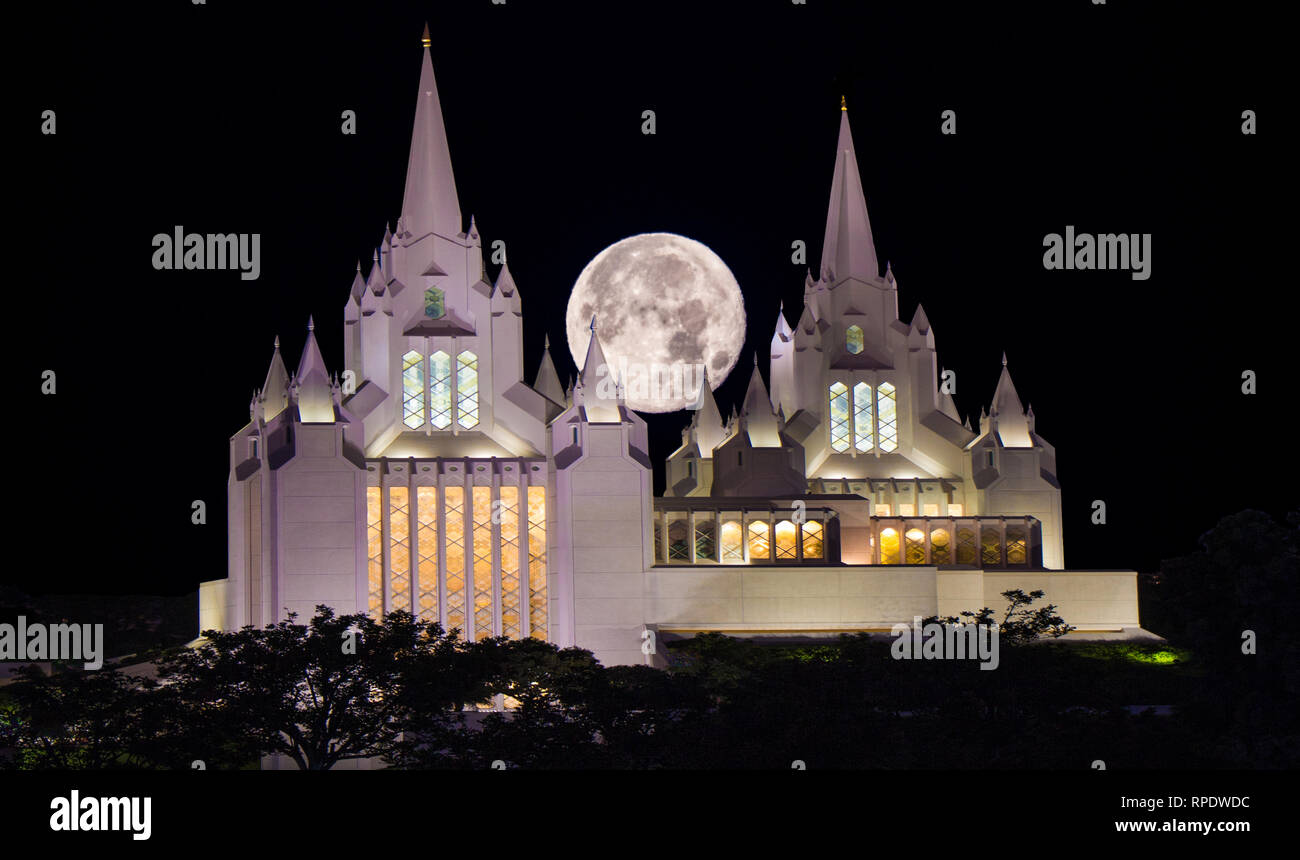 Composite of the Mormon Temple, San Diego California Stock Photo - Alamy